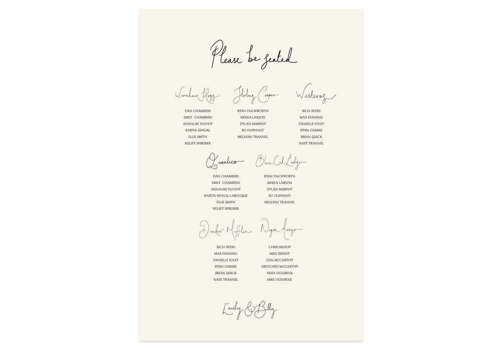 Handwritten Set - Digital Table Plan (Print Yourself) – Ten Story ...